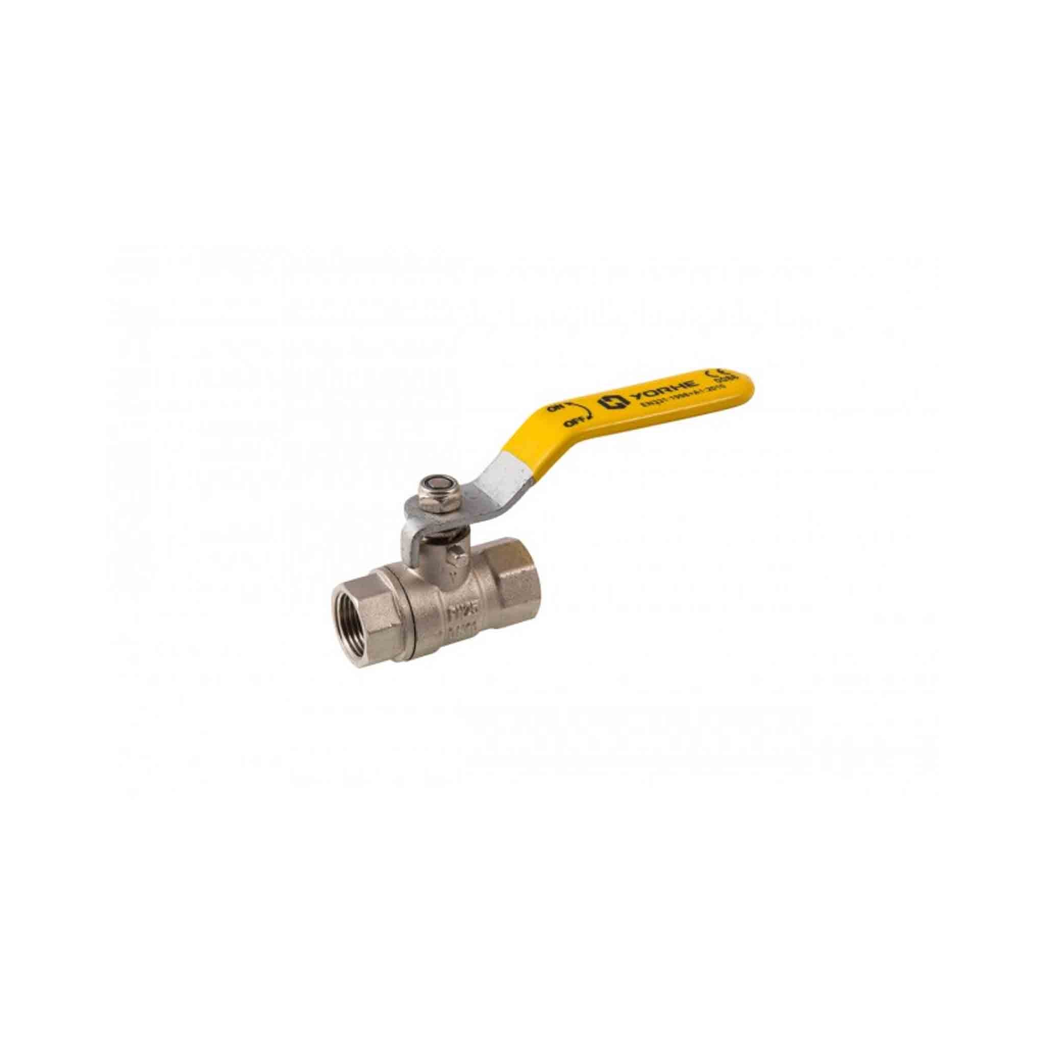 Lever Ball Valve F x F Yellow Handle - 1 1/4" - Gas Approved – Kings ...